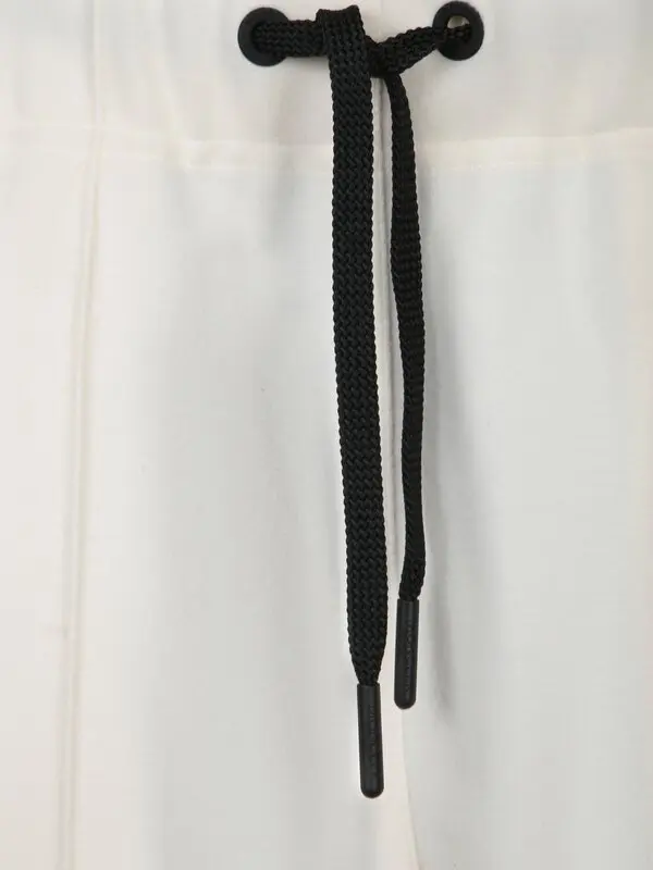 Moncler Logo Embroidered Drawstring Waist Pants - White