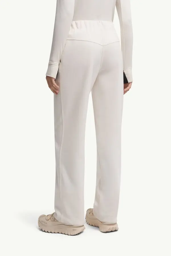 Moncler Logo Embroidered Drawstring Waist Pants - White