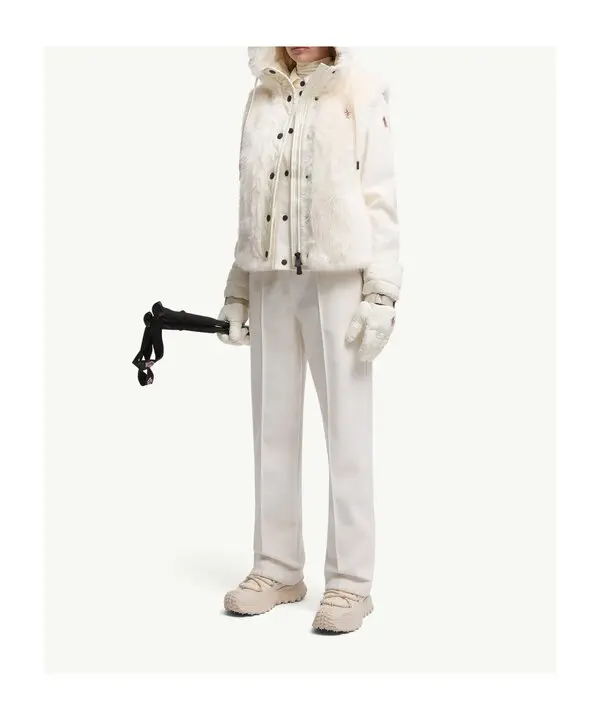 Moncler Logo Embroidered Drawstring Waist Pants - White