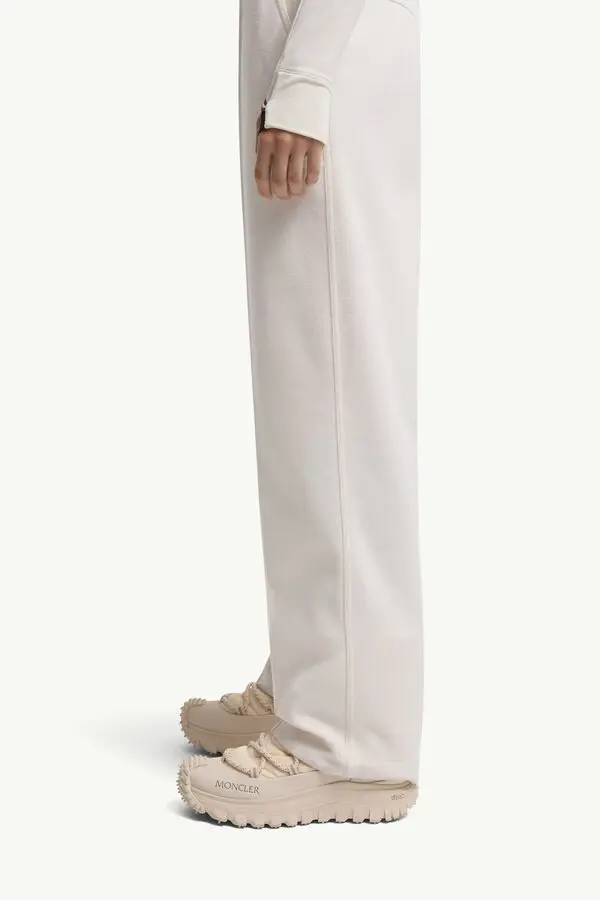 Moncler Logo Embroidered Drawstring Waist Pants - White