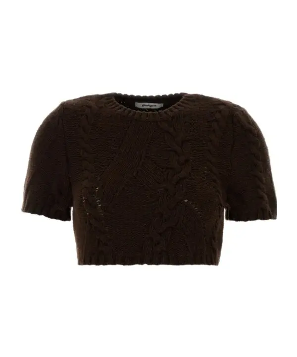 Gimaguas Julita Cable-knit Short-sleeve Sweater
