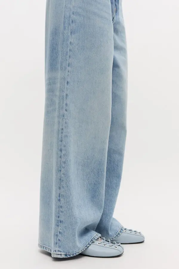 GANNI Lace-up Ballerinas - Light Blue