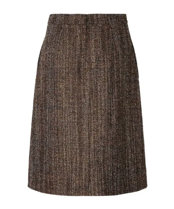Fendi Rust Wool And Alpaca Mid-length Skirt