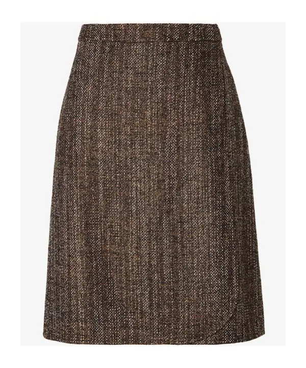 Fendi Rust Wool And Alpaca Mid-length Skirt