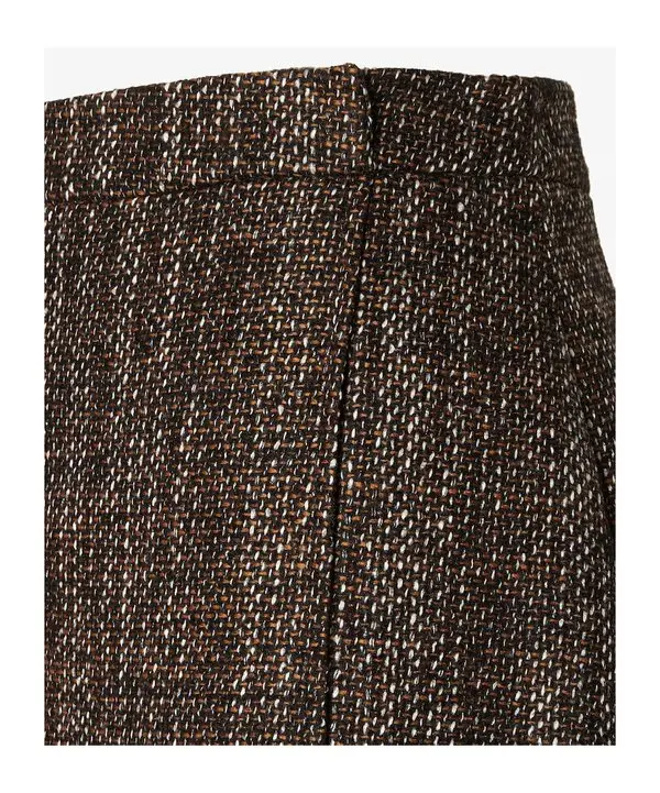 Fendi Rust Wool And Alpaca Mid-length Skirt
