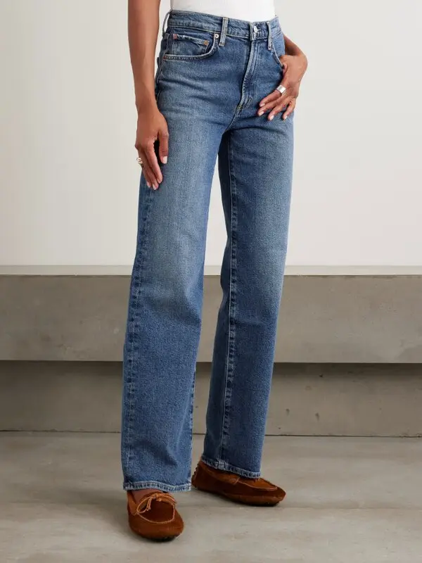 AGOLDE Harper Mid-rise Straight-leg Jeans - Mid Denim