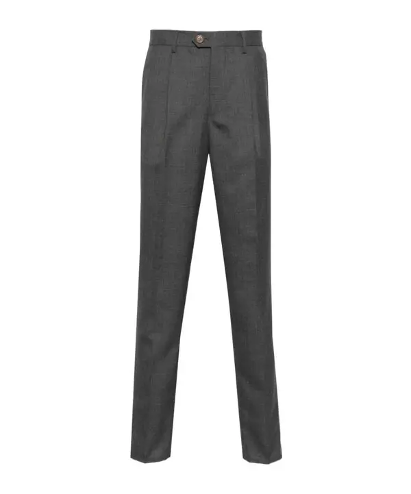 Brunello Cucinelli Pleated Tapered Leg Trousers - Black