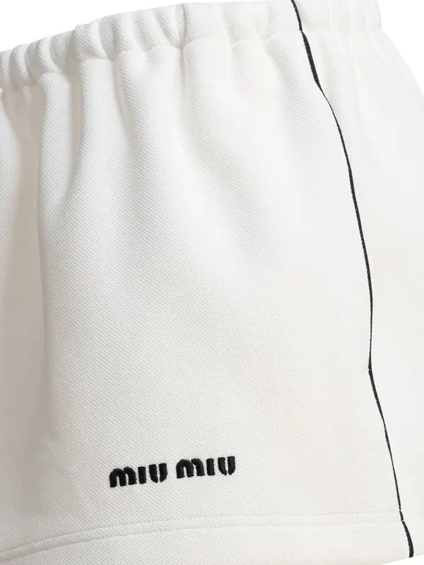 Miu Miu Bonded Piqué And Technical Jersey Miniskirt