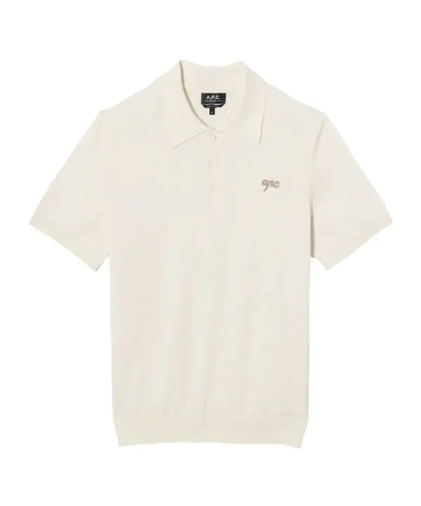 A.p.c. Logo Embroidered Short-sleeved Polo Shirt - White