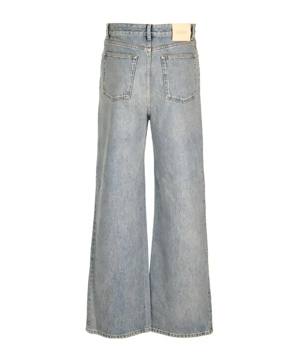 Loewe Logo Patch Wide Leg Jeans