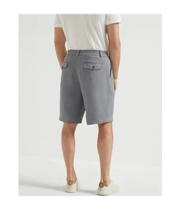 Brunello Cucinelli Linen Pleated Shorts