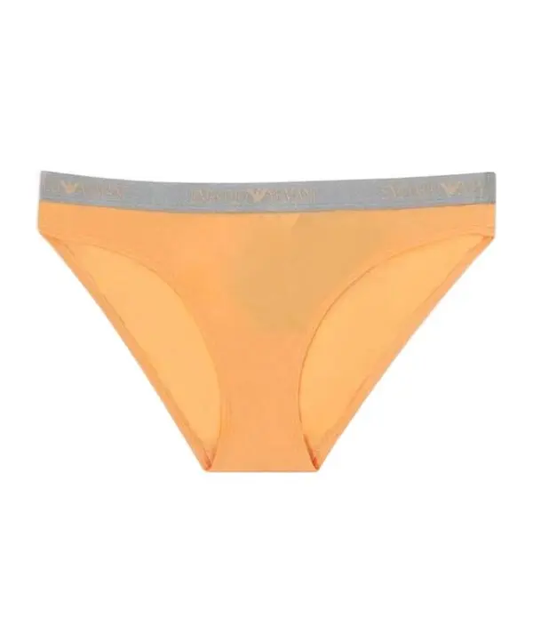 Emporio Armani Logo Embroidered Panties - Orange