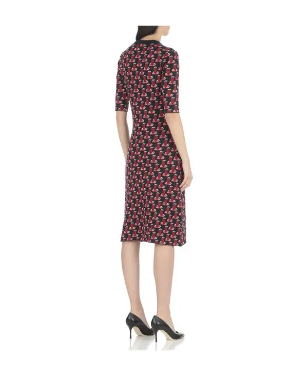 LANVIN Knitted Printed Logo Applique Dress