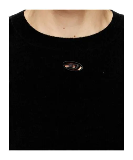 DIESEL® K-cevro Round Neck Sweater With Oval D Logo Plaque