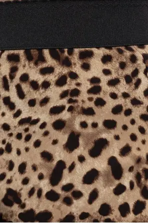 Dolce & Gabbana High-waisted Leopard Print Shorts - Black