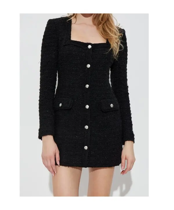 MISBHV Button-up Tweed Dress