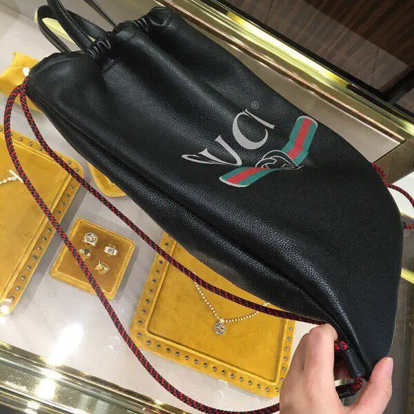 Gucci Logo Drawstring Backpack