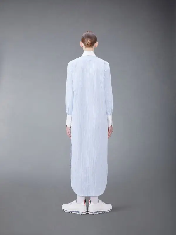 Thom Browne Striped Silk Shirt Dress