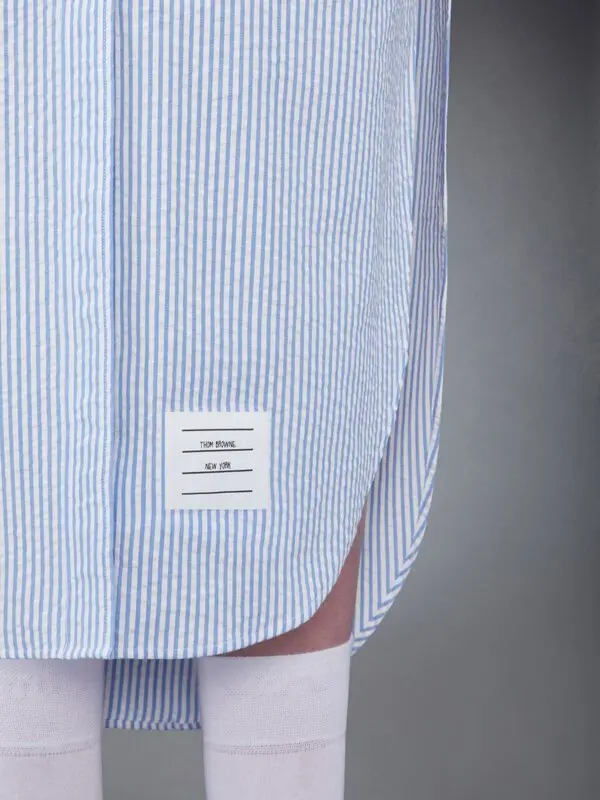 Thom Browne Striped Silk Shirt Dress