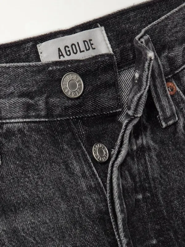 AGOLDE High Waist Straight Leg Jeans - Black