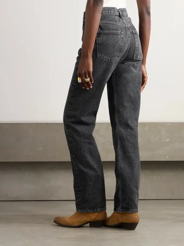 AGOLDE High Waist Straight Leg Jeans - Black