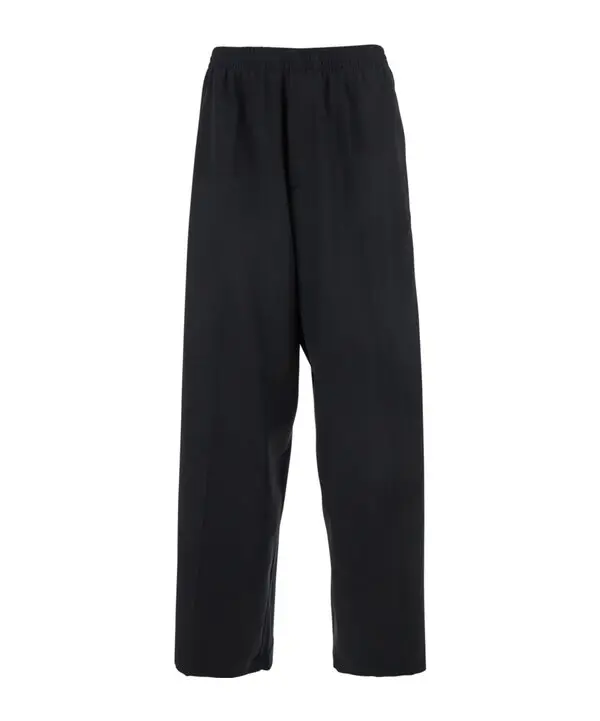 Balenciaga Elasticated-waistband Wool Trousers - Black