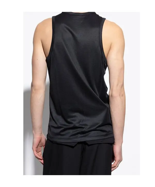 COURREGES Crewneck Football Tank Top - Black