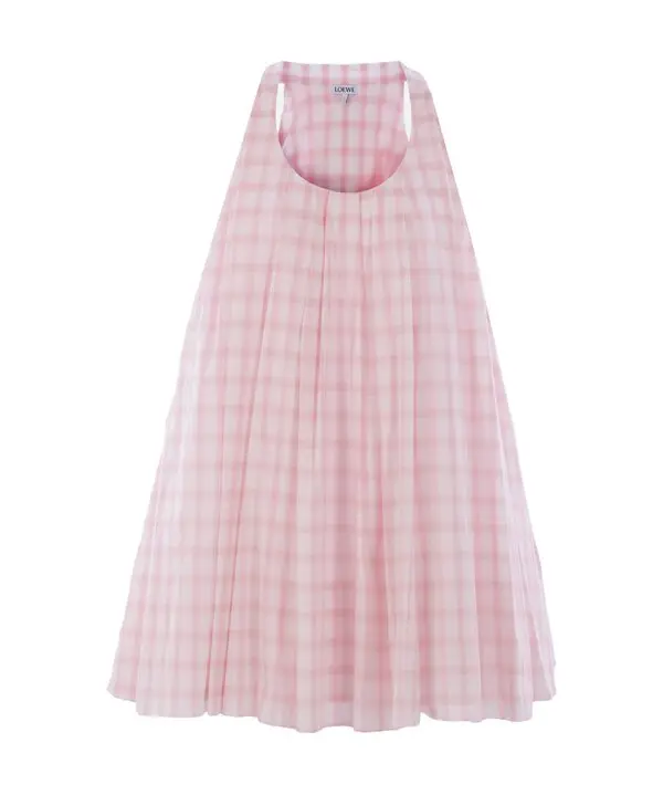 Loewe Checked Flared Midi Dress