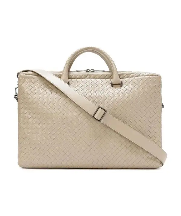Bottega Veneta Woven Briefcase - Nude