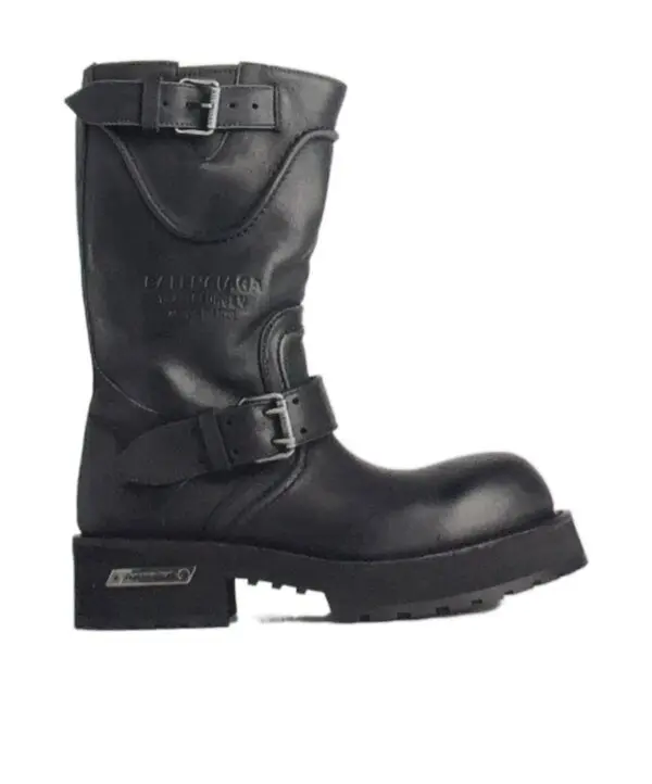 Balenciaga Venom Buckle Detail Platform Boots - Black