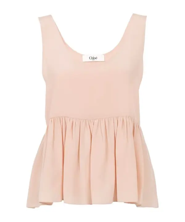 Chloé Sleeveless Gathered Top - Soft Pink