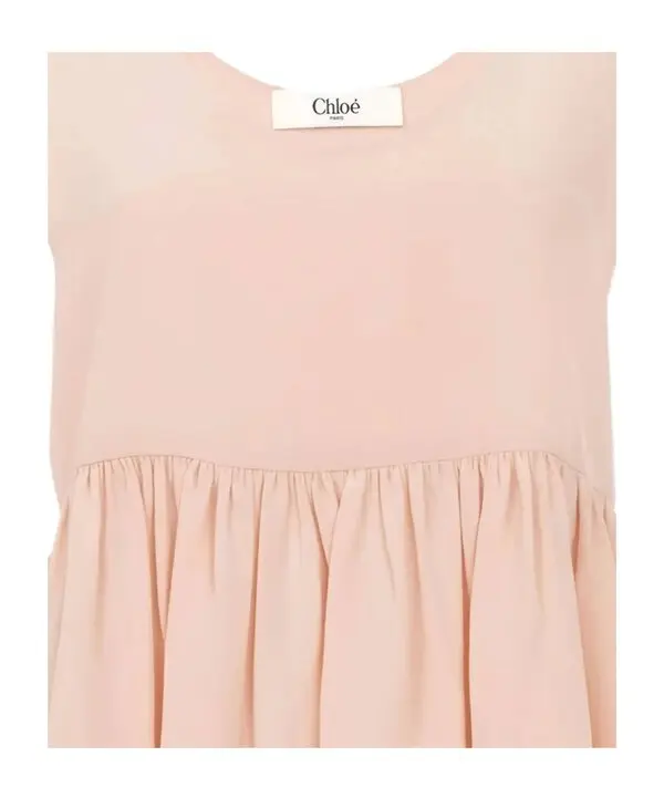 Chloé Sleeveless Gathered Top - Soft Pink