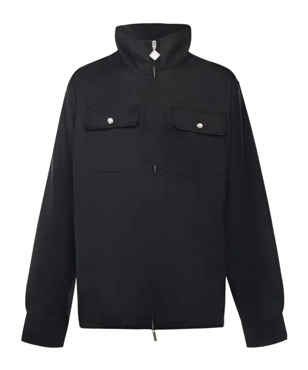Casablanca Zip-up Shirt Jacket With Stand Collar - Black