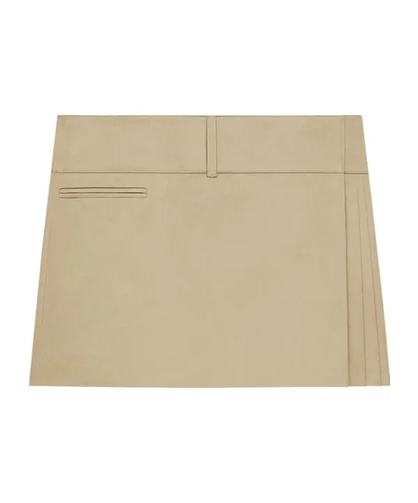 COURREGES Belted Pleated Mini Skirt - Beige