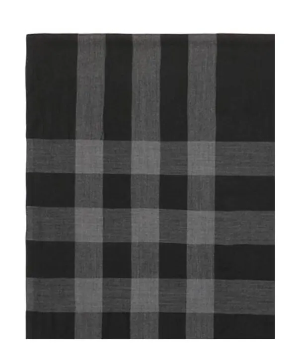Burberry Plaid Detail Scarf - Black