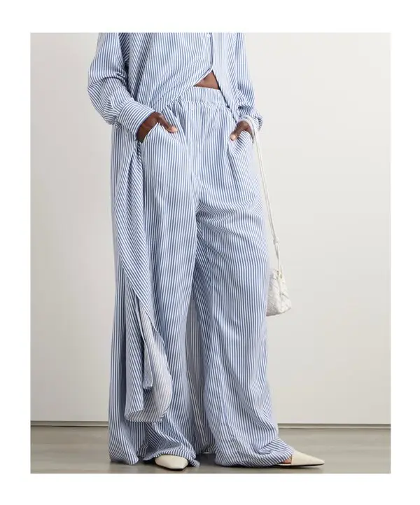 THE FRANKIE SHOP Mirca Striped Wide-leg Pants