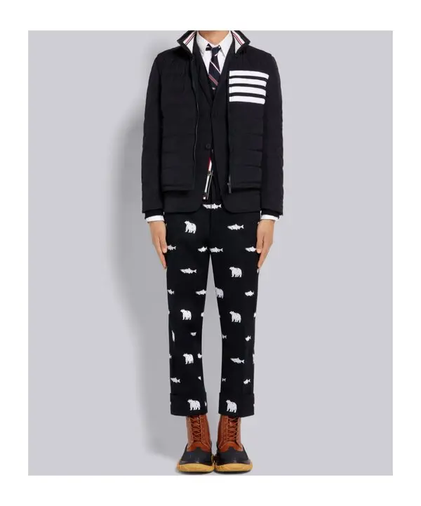 Thom Browne Twill Down-filled 4-bar Ski Vest - Navy Blue