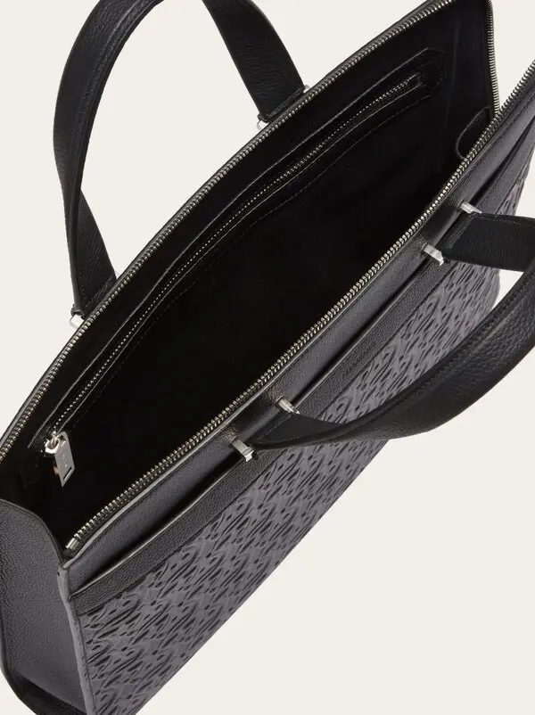 FERRAGAMO Gancini Embossed Briefcase