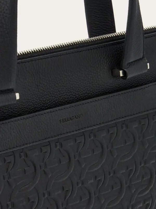FERRAGAMO Gancini Embossed Briefcase