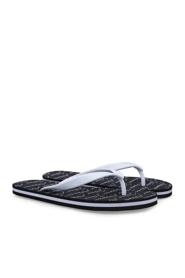 Emporio Armani Logo Flip Flops - Black