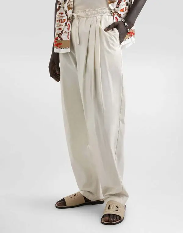 Dolce & Gabbana Pleated Drawstring Trousers - Beige