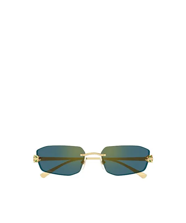Cartier Rimless Rectangular Sunglasses - Blue