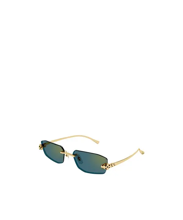 Cartier Rimless Rectangular Sunglasses - Blue