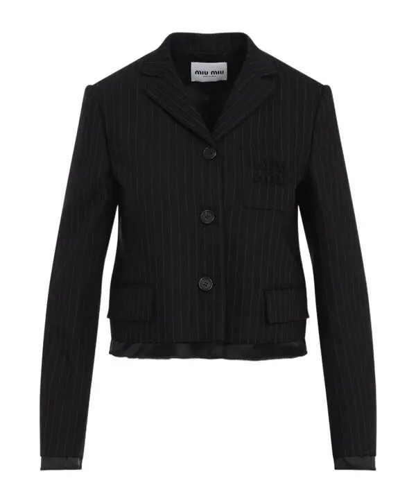 Miu Miu Pinstriped Jacket - Black