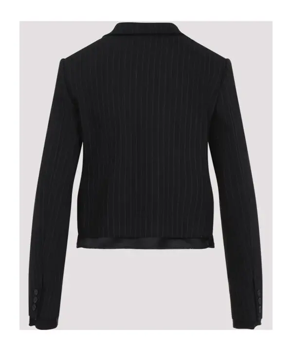 Miu Miu Pinstriped Tailored Jacket With Tassel Trims