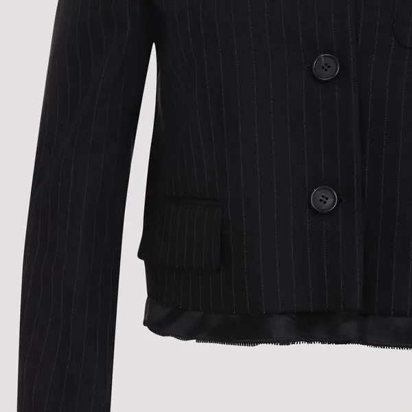 Miu Miu Pinstriped Tailored Jacket With Tassel Trims