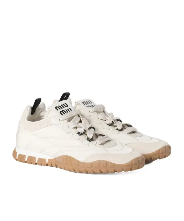 Miu Miu Lace-up Sneakers - Ivory