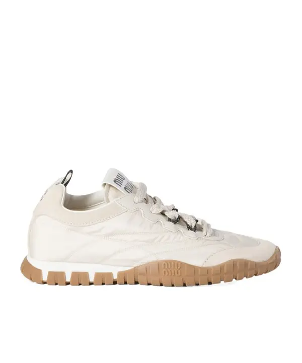Miu Miu Lace-up Sneakers - Ivory