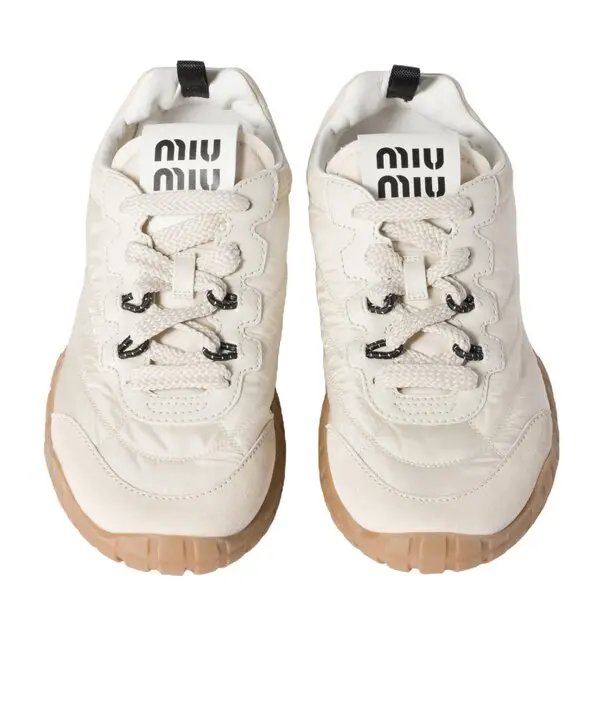 Miu Miu Lace-up Sneakers - Ivory