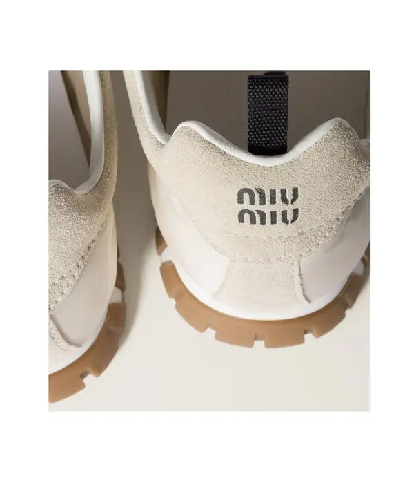 Miu Miu Lace-up Sneakers - Ivory